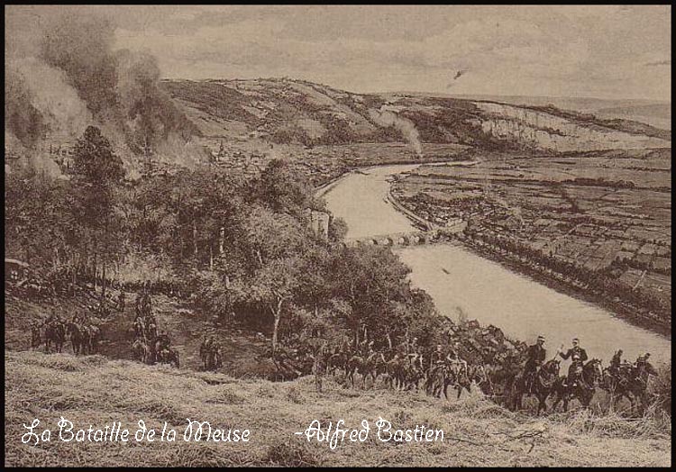 La Bataille de la Meuse d’Alfred BASTIEN, peintre – La Guerre de nos Héros